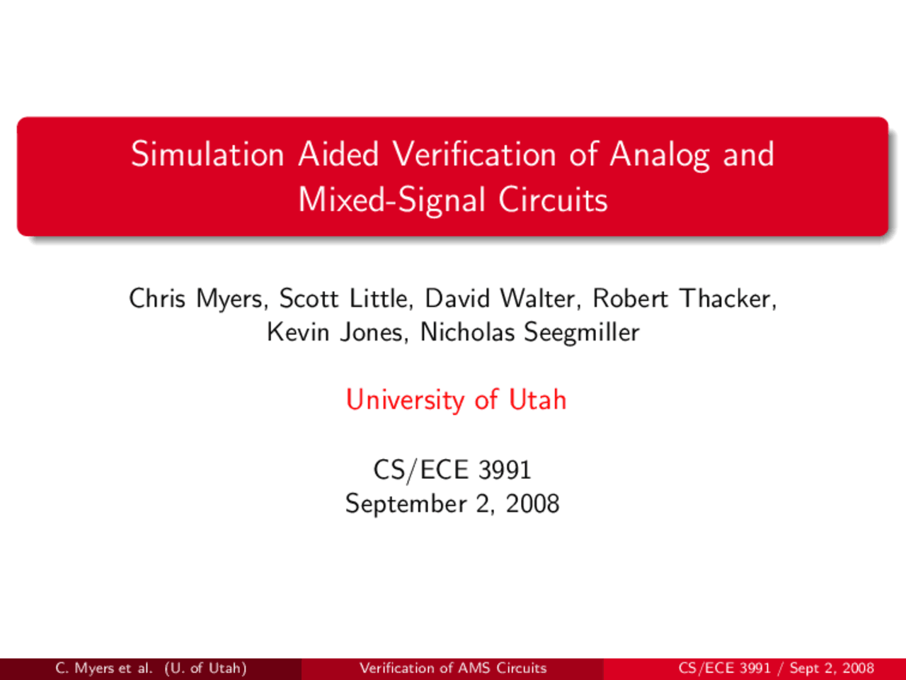 Simulation Assisted Verification Of Analog And Mixed Signal Circuits