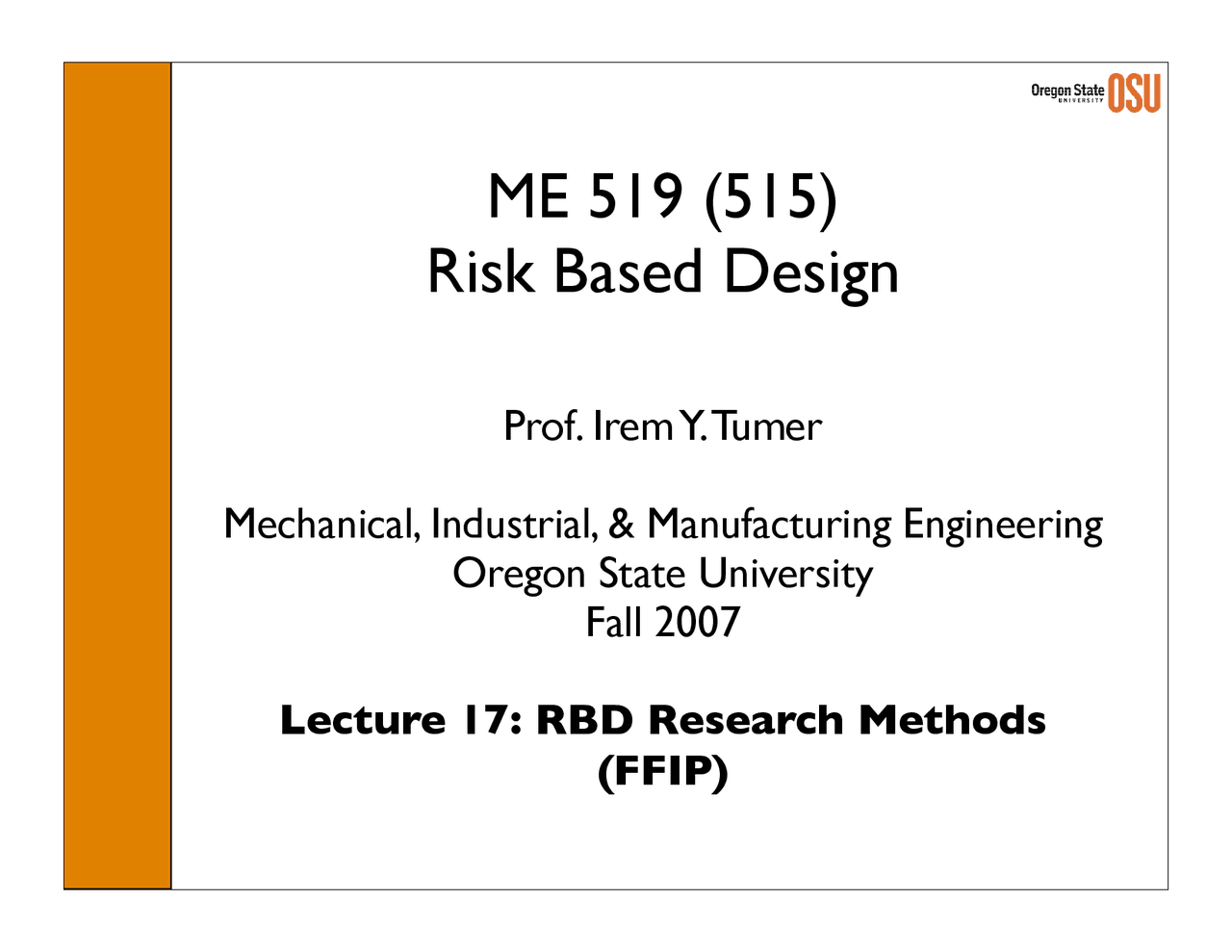 Rbd Research Methods Lecture Slides Me 515 Docsity
