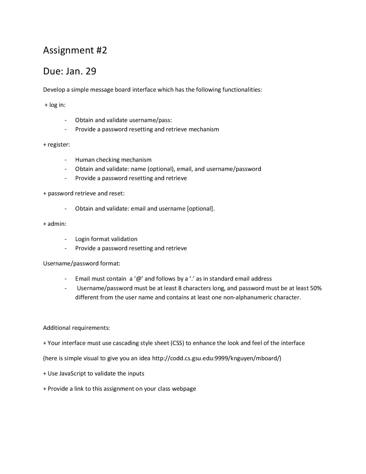 Developing A Simple Message Board In Web Programming Assignment 2 Csc 4370 Assignments