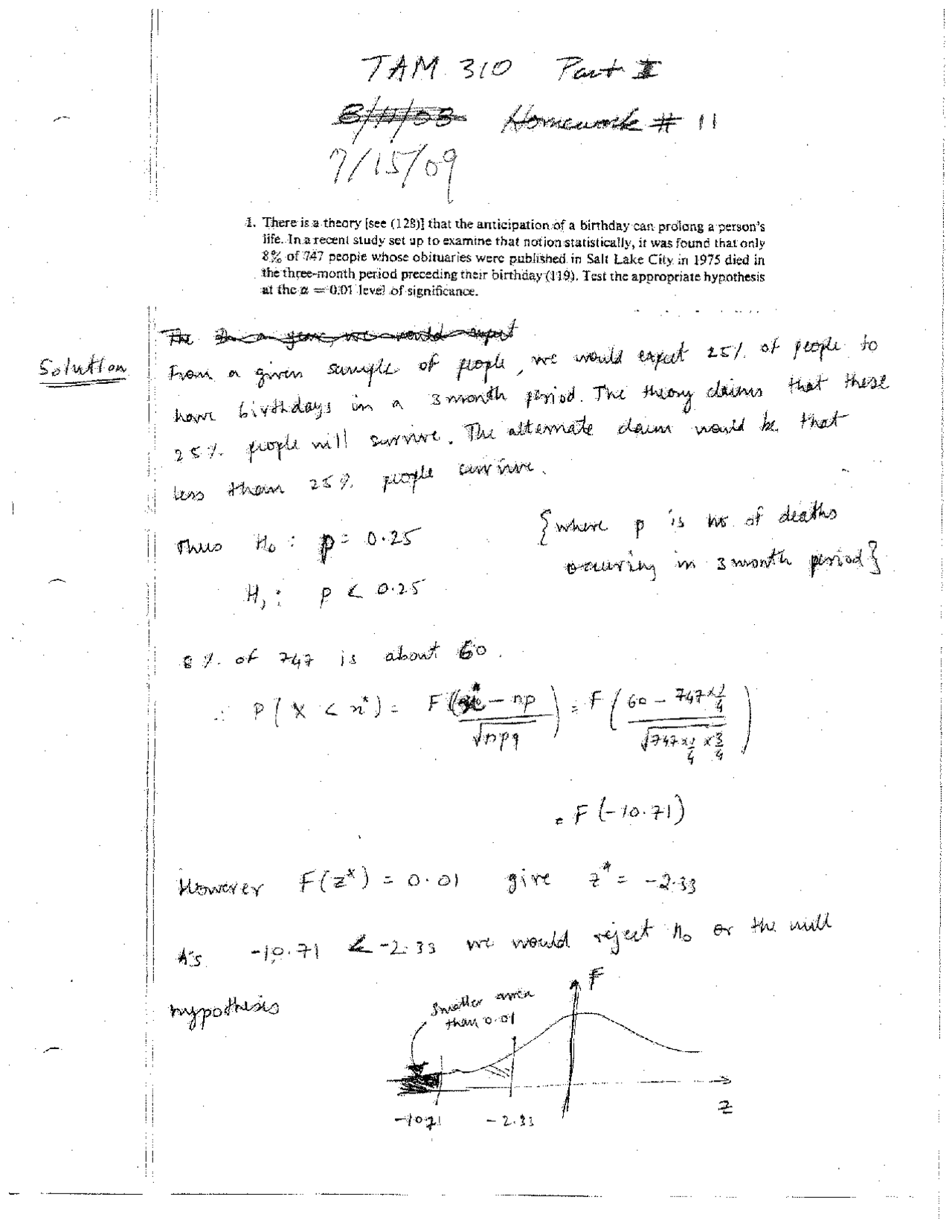Solved Problem On Introduction To Applied Mathematics I Homework