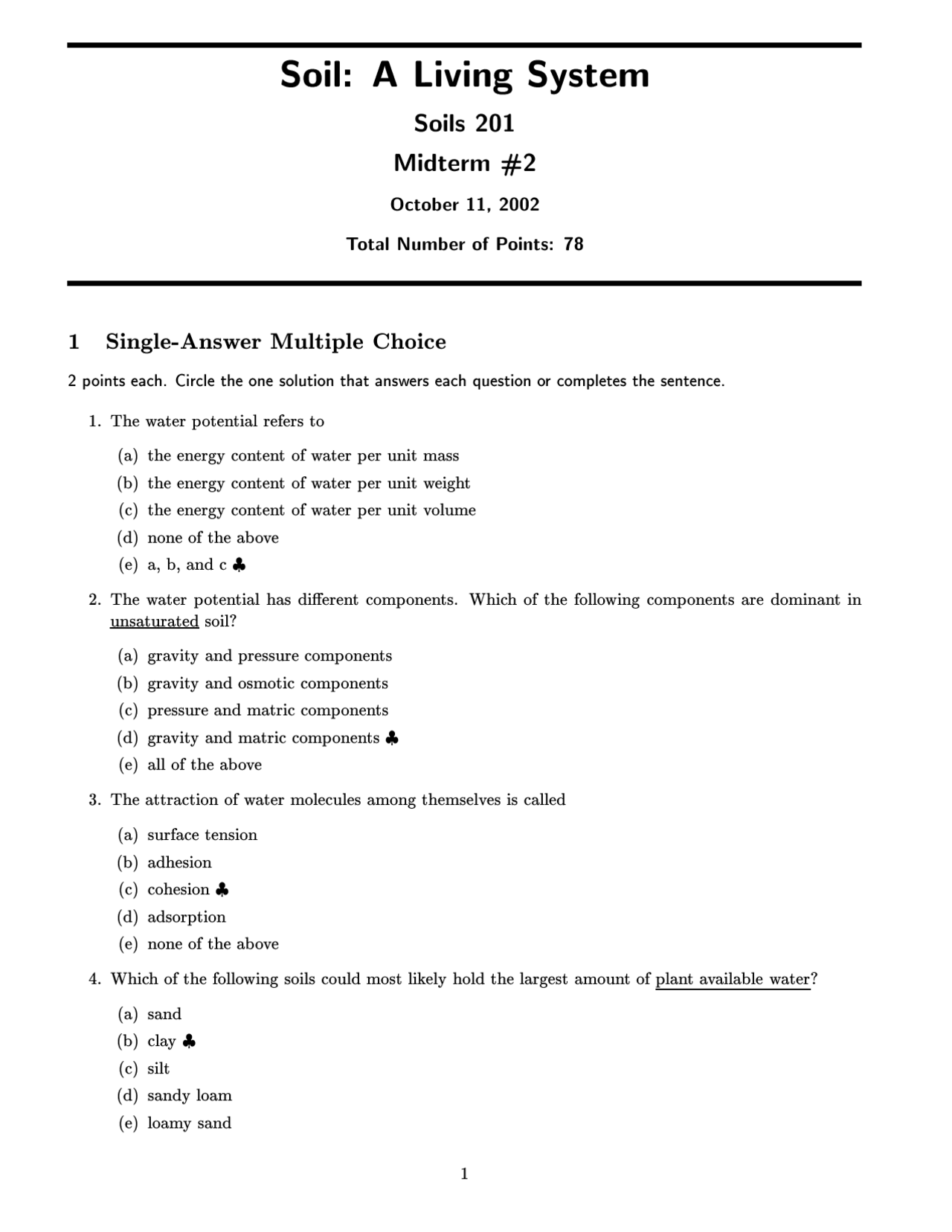 55 Questions Soil: A Living System with Answers - Midterm 2 | SoilS 201 ...