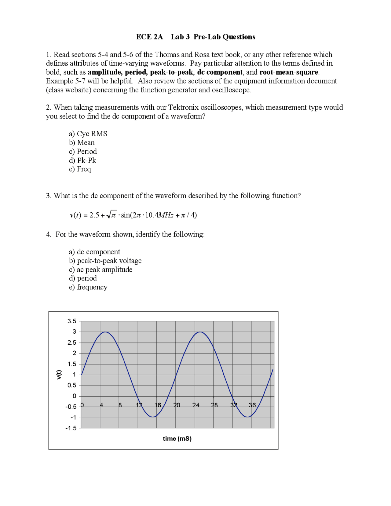 Pre Lab Questions Devices And System Circuit Ece 2a Docsity