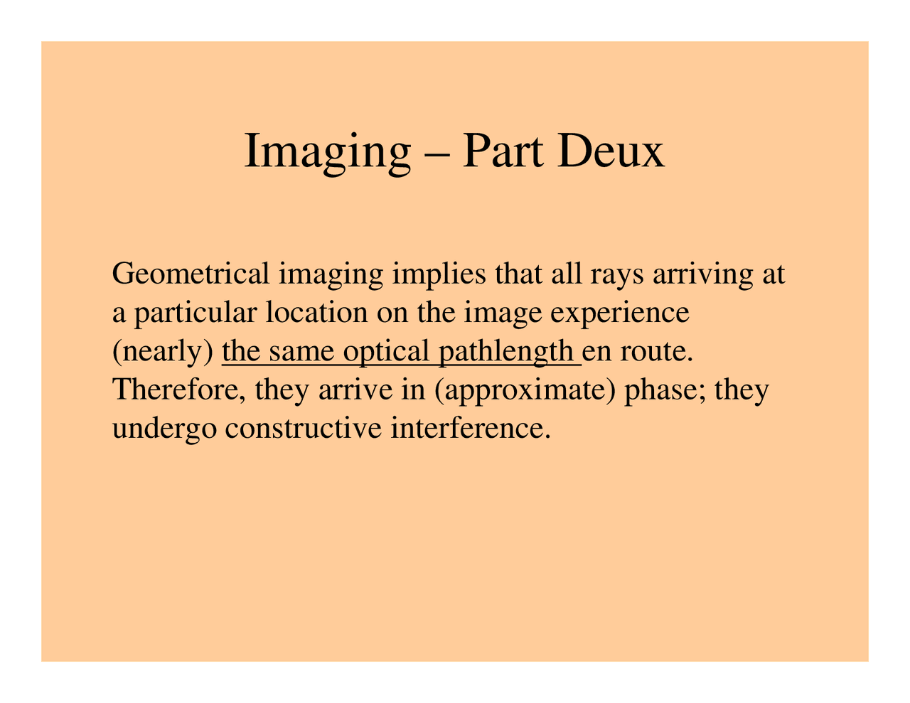 Imaging Optical Aberrations Fov Summary Lecture Slides Astr 518