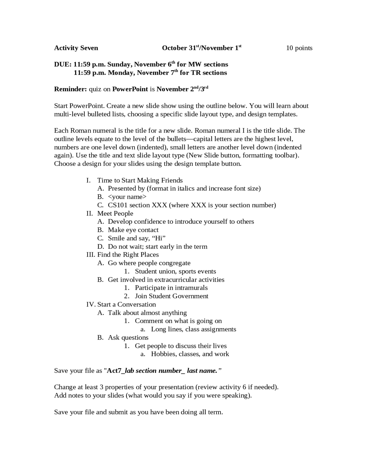Outline For Computers Applications And Implications Cs 101 Docsity