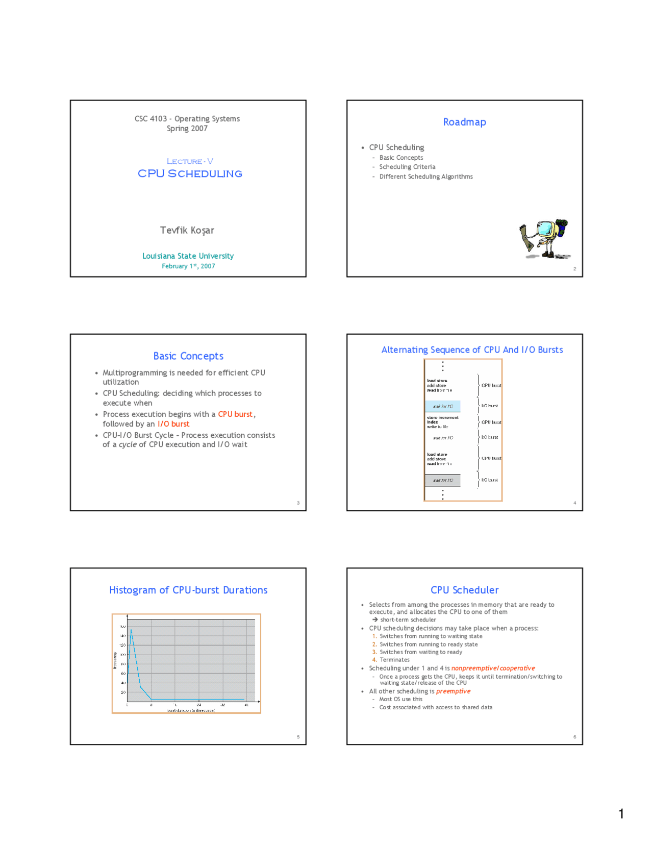 Cpu Scheduling Lecture Slides Csc 4103 Docsity