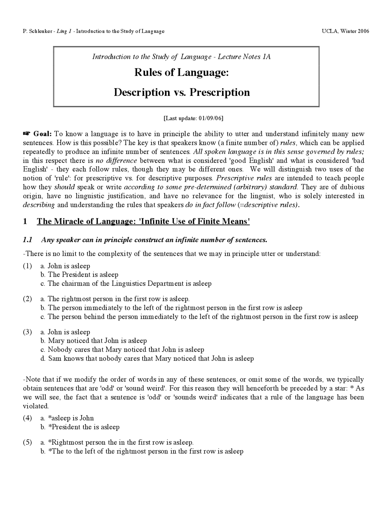 Rules Of Language Description Versus Prescription Ling 1 Docsity