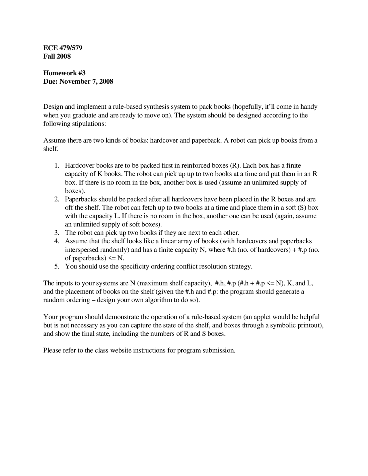 Principles Of Artificial Intelligence Homework 3 Ece 479 Docsity