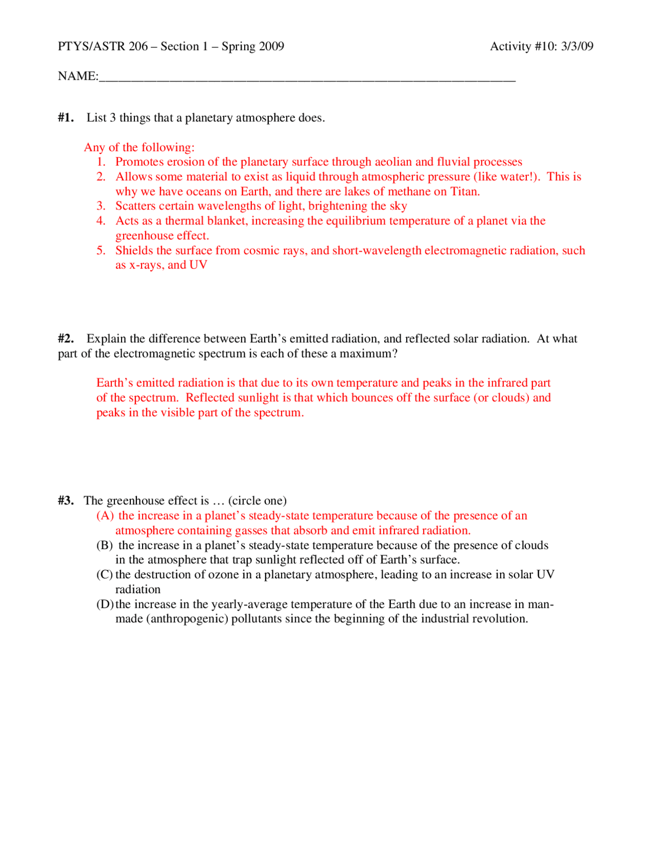 Assignment 10 Solutions For Our Golden Age Of Planetary Exploration
