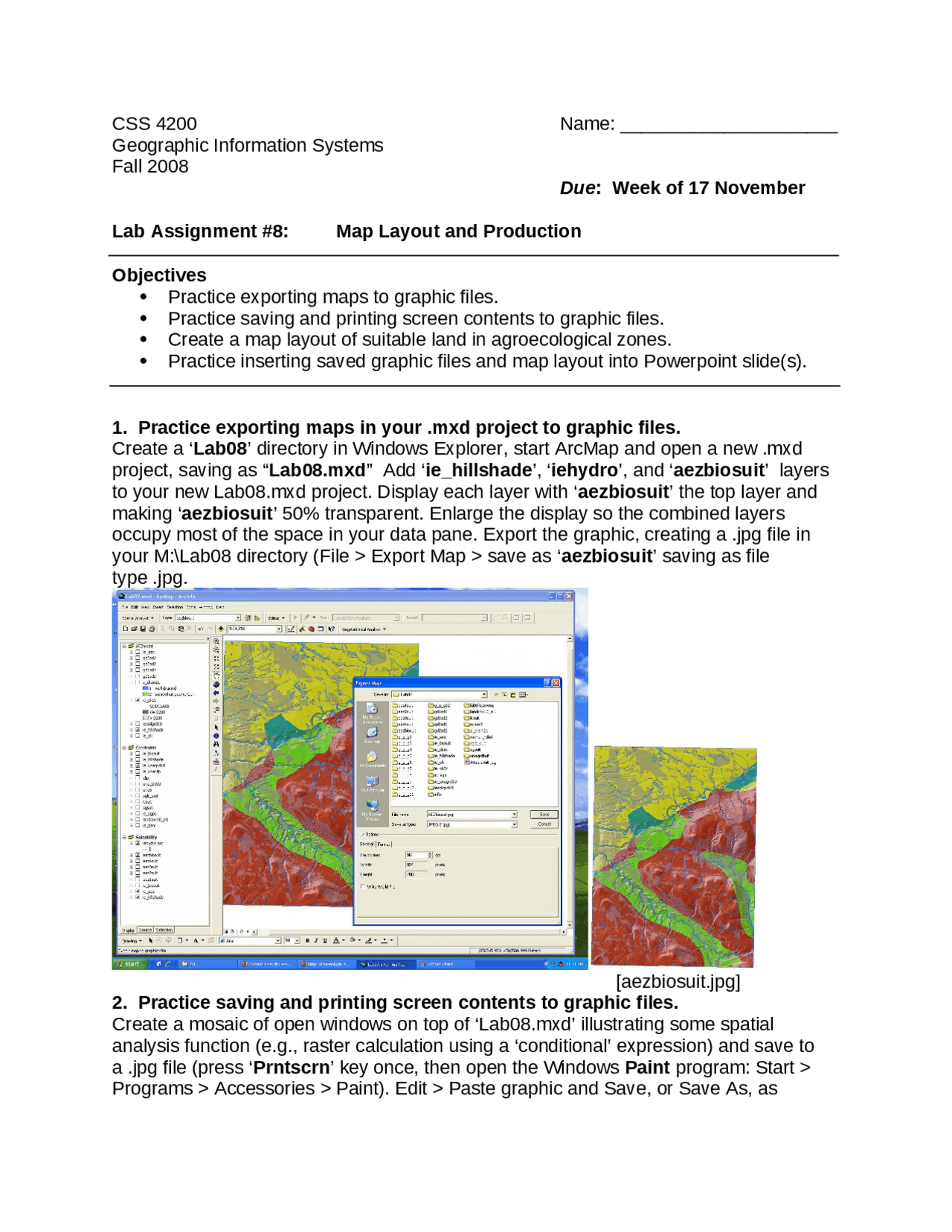 Map Layout and Production - Lab Assignment 8 | CSS 4200 - Docsity