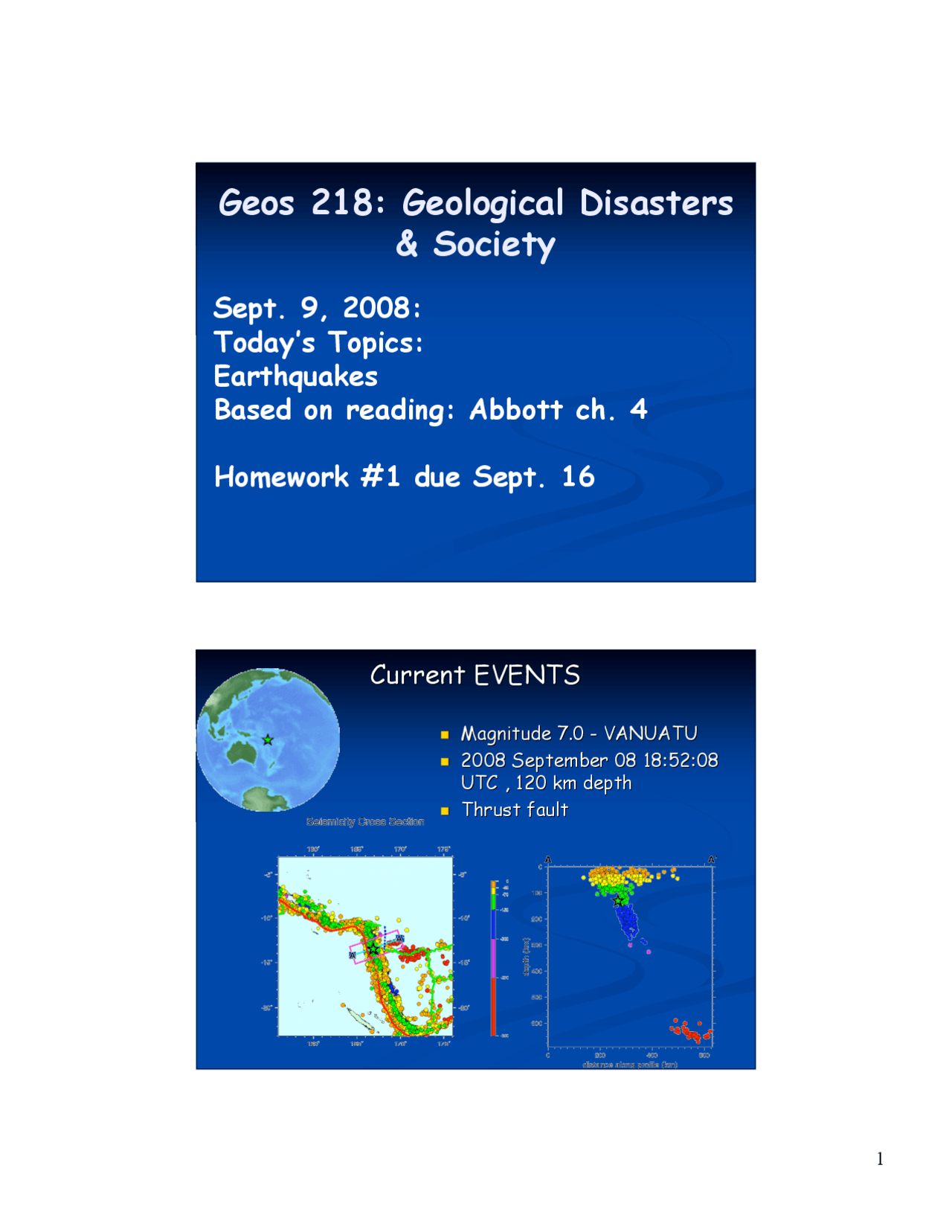 Lecture Slides On Earthquake Main Concept Geos 218 Docsity