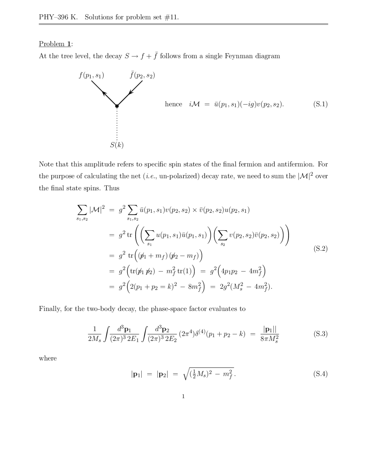Solved Questions on Phase Space Vector - Assignment 11 | PHY 396K - Docsity