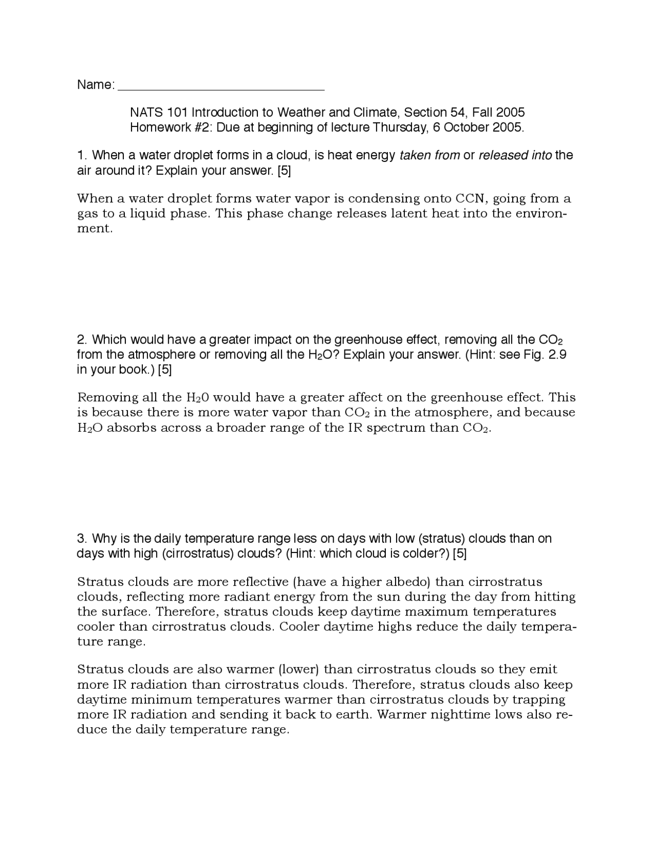 Introduction To Weather And Climate Assignment Ii Nats 101 Docsity