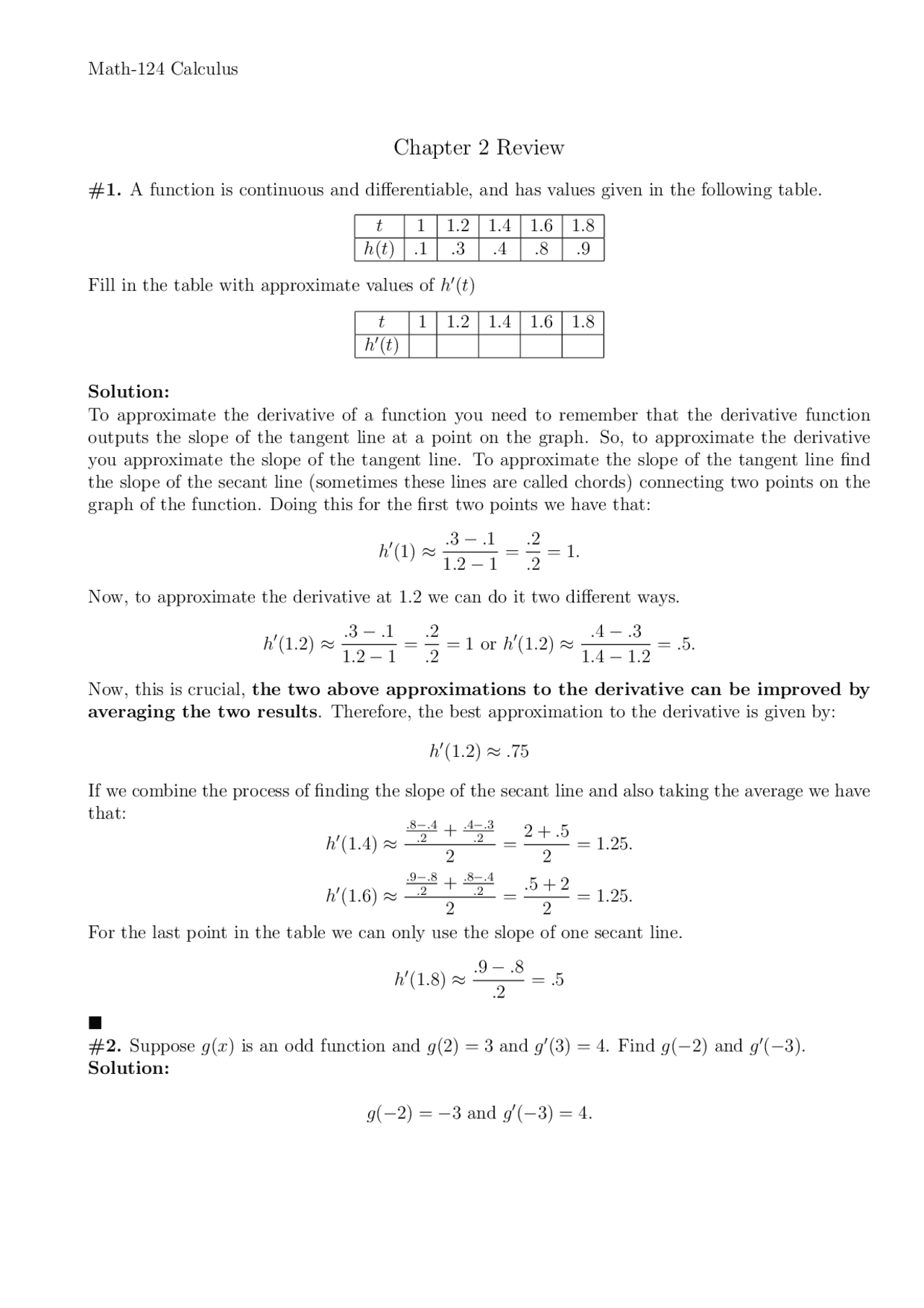 7 Solved Problems On Calculus I With Applications Examination 2