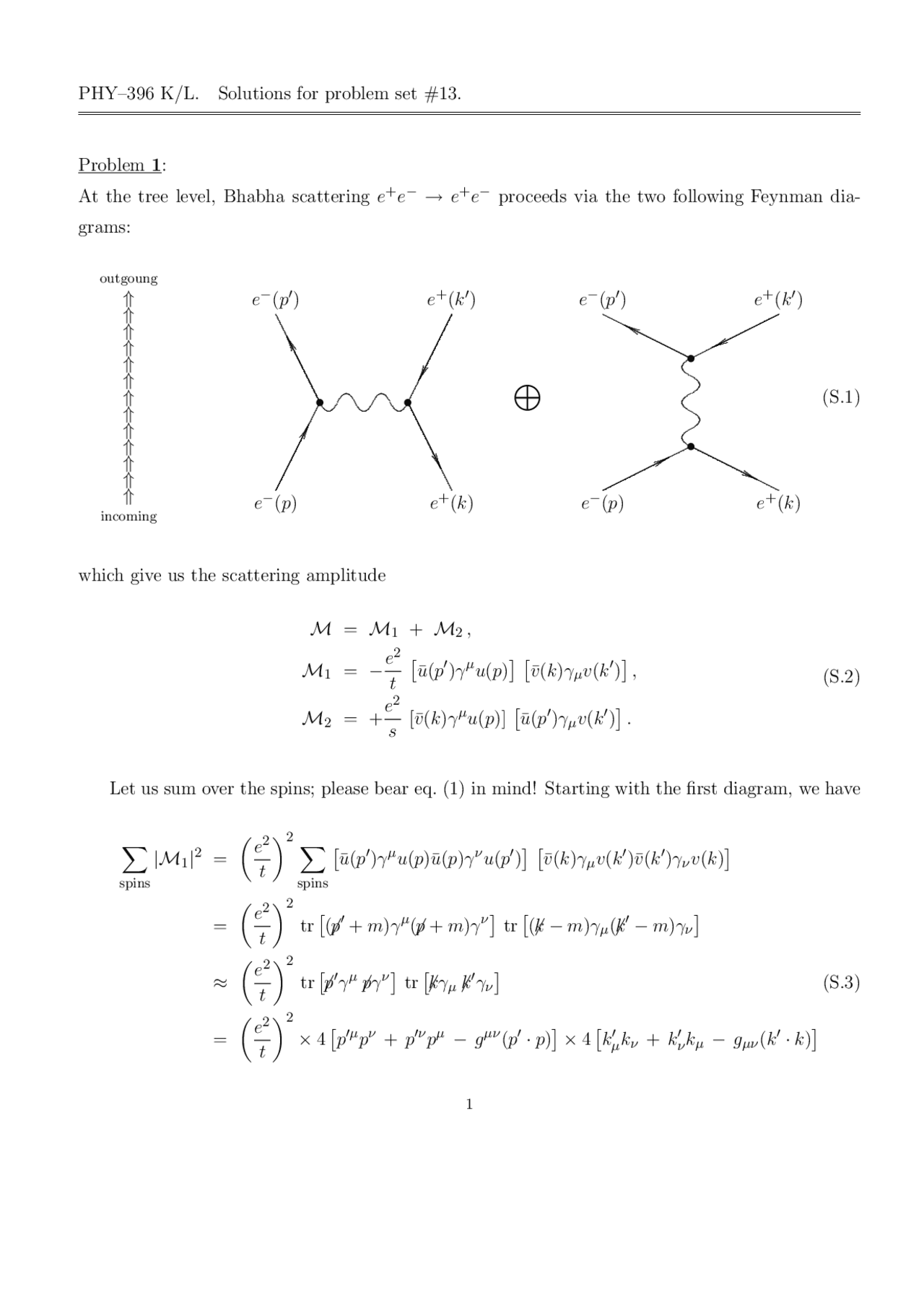 3 Solved Problems On Quantum Field Theory I Homework 13 Phy 396k