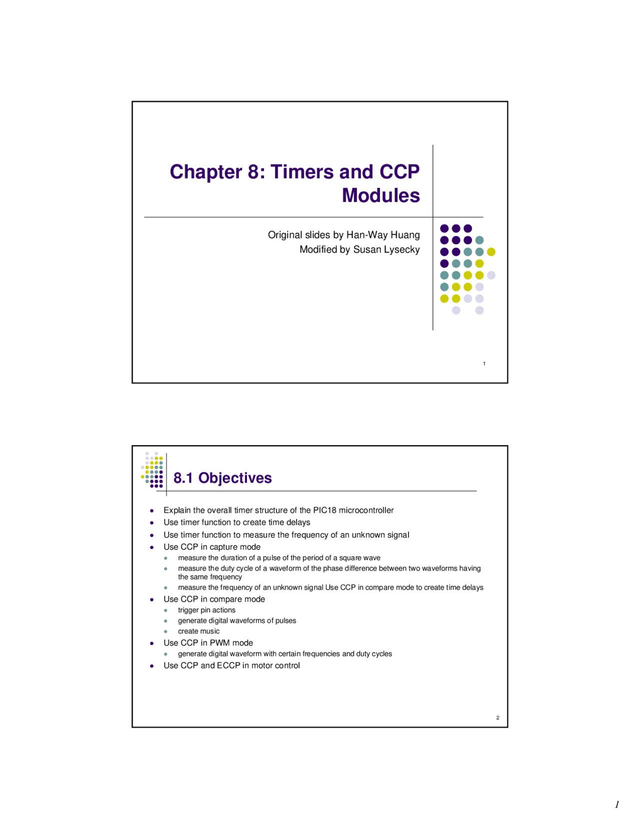 Lecture Notes on Timers and CCP Modules | ECE 372 - Docsity