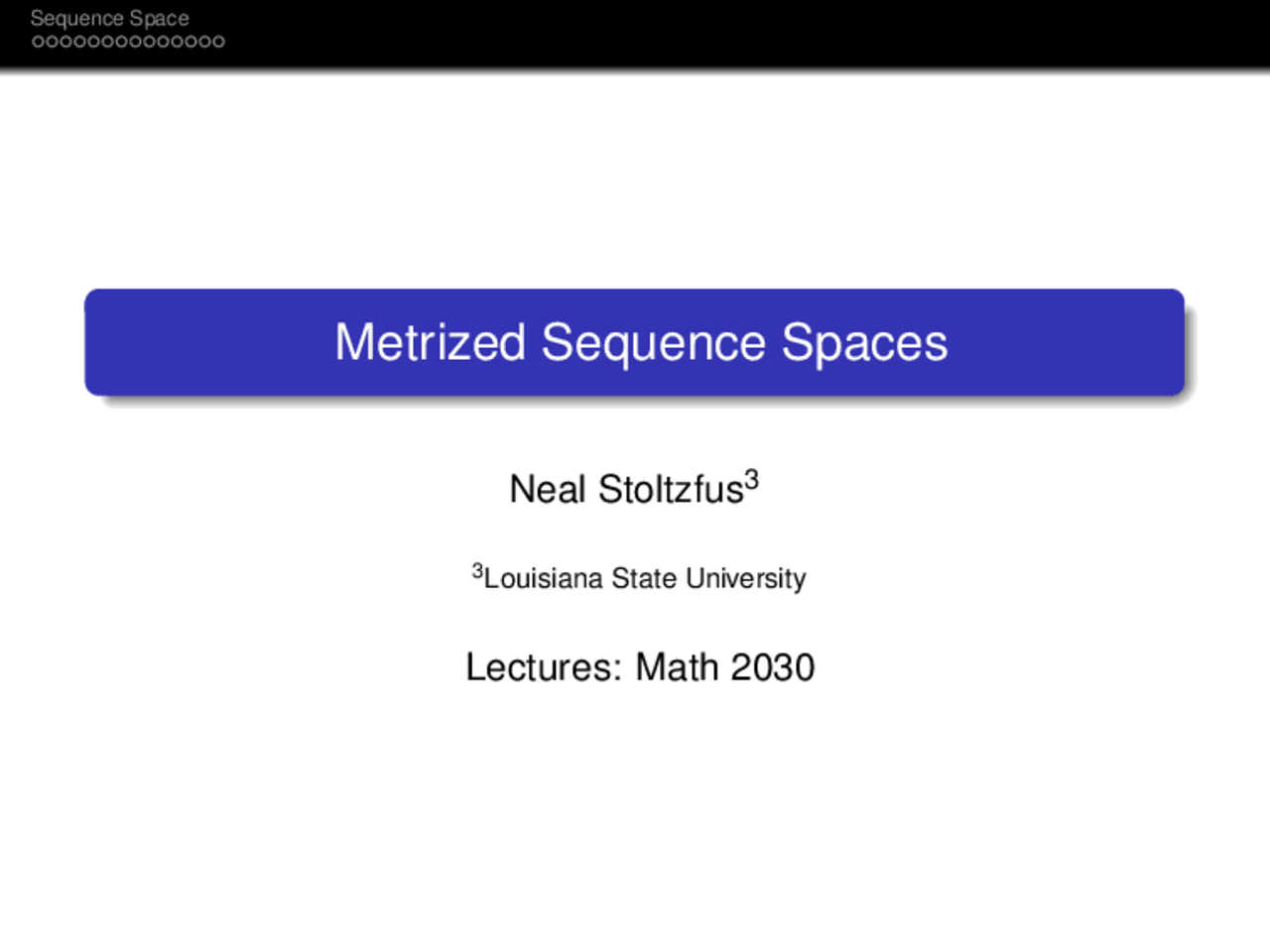 Motorized Sequence Spaces Lecture Slides Math 2030 Docsity