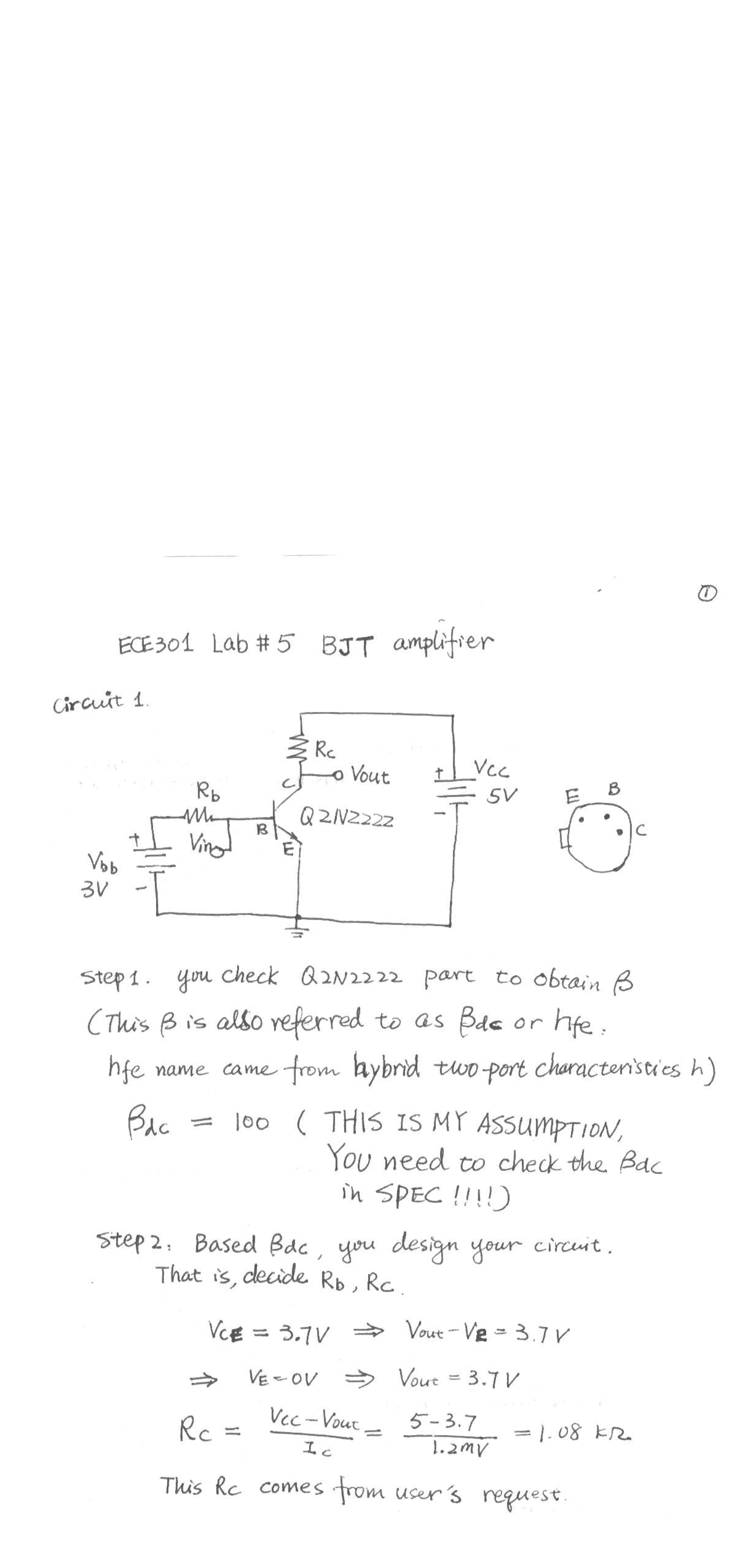 Notes On Circuit Amplifier Lab 5 Electrical Engineering Laboratory