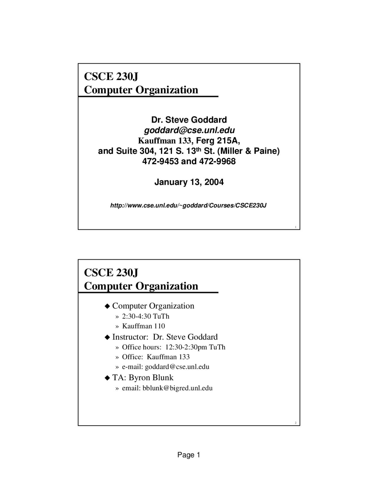 Computer System Overview Computer Organization Lecture Slides
