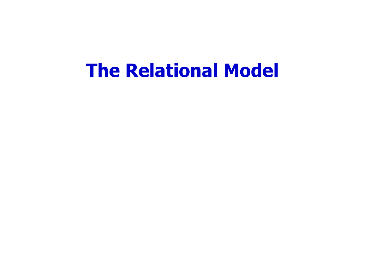 The Relational Model Lecture Slides Cop 4710 Docsity