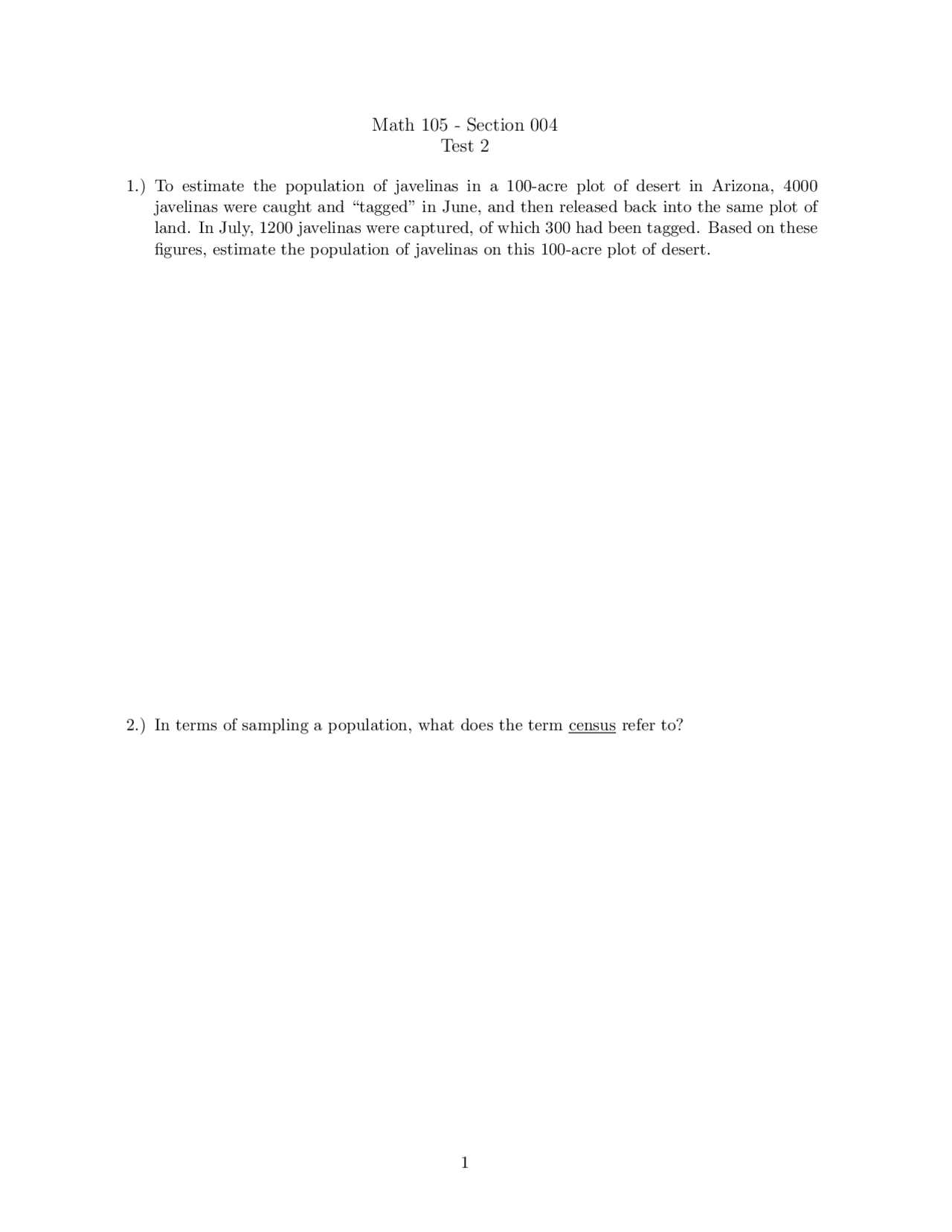 Practice Questions for Test 2 - Mathematics in Modern Society | MATH ...