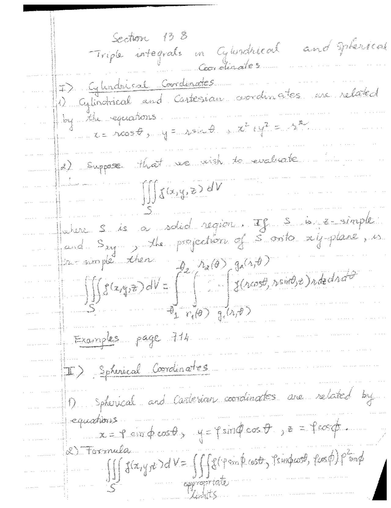 Integrals In Spherical And Cylindrical Coordinates Of Calculus Iii