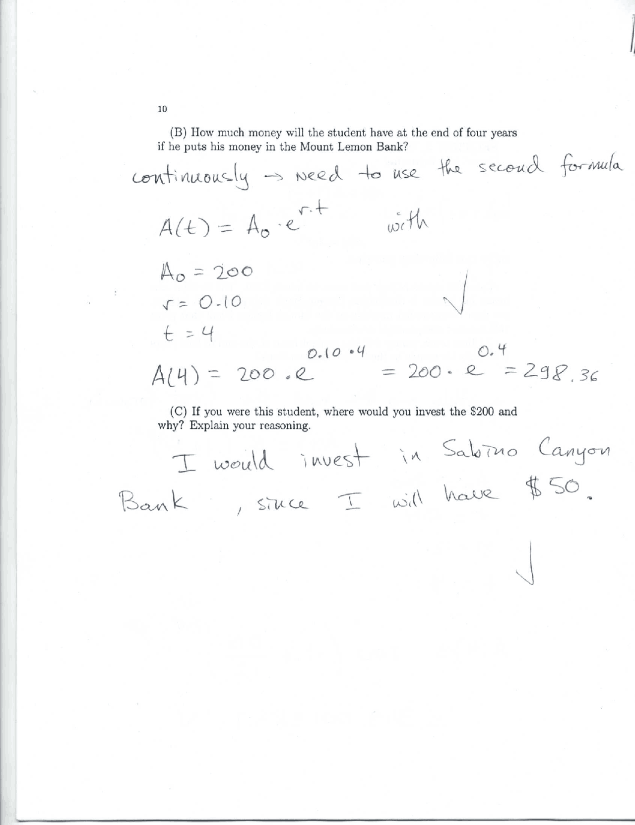 Solution of Exam 3 - College Algebra | MATH 110 - Docsity