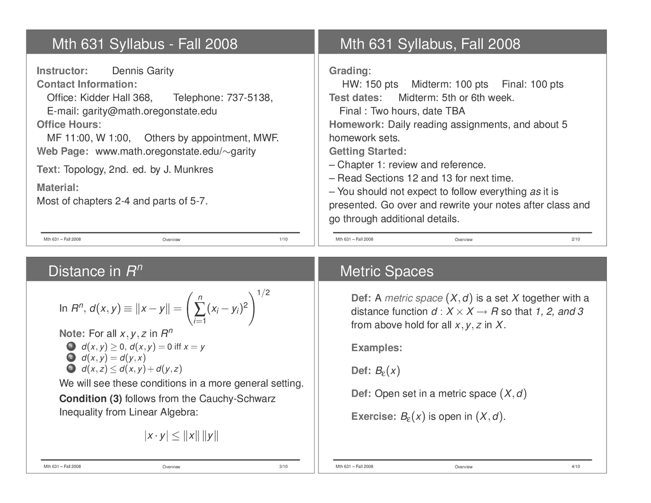 Lecture Slides On General Topology And Fundamental Groups Mth 631