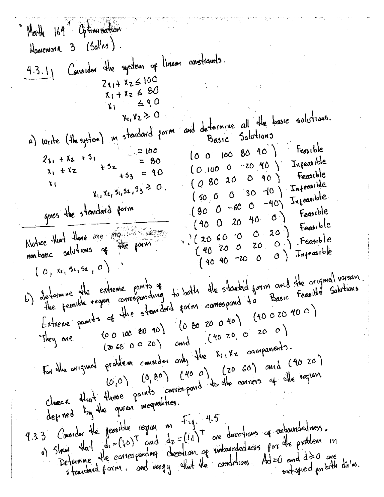 Homework 3 Solution Optimization Math 0164 Docsity