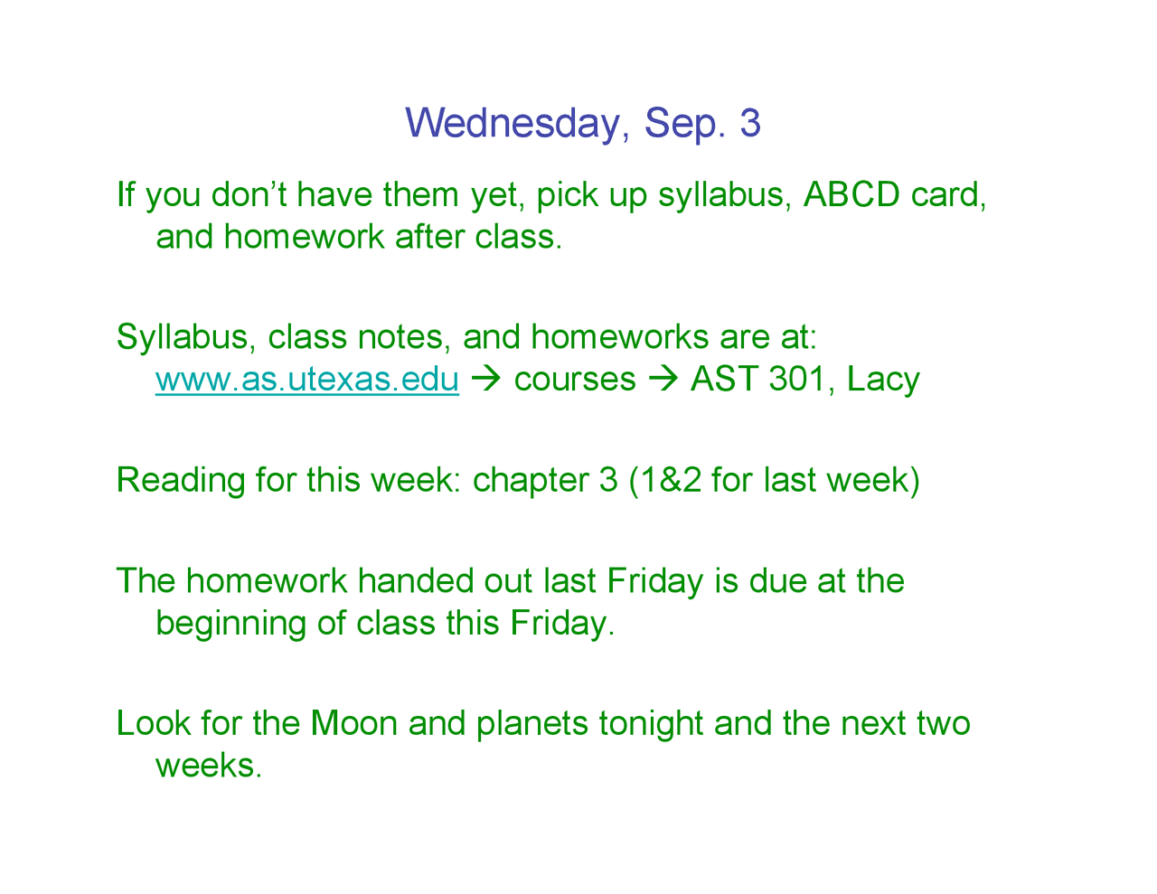 Weekly Schedule Of Topics Introduction To Astronomy Ast 301 Docsity