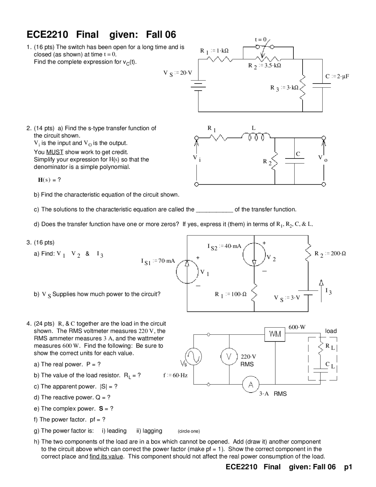 Final Examination With Answers Electrical Engineering For Nonmajors