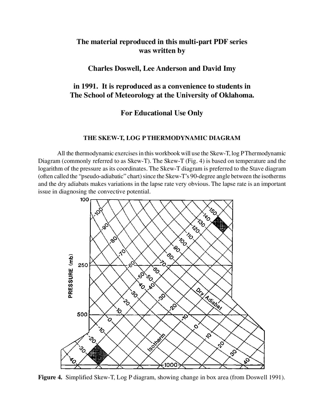 The Skew T Log P Thermodynamic Diagram Notes Metr 4424 Docsity