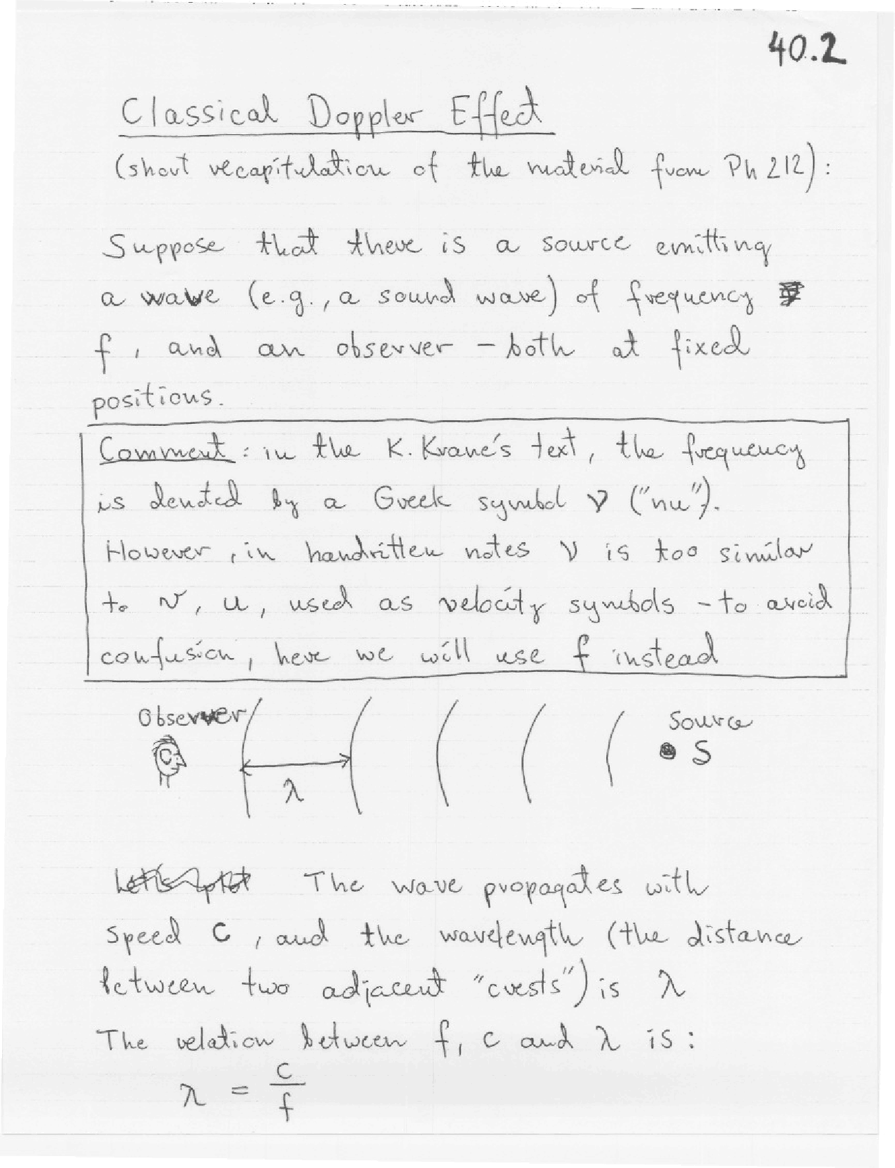 Classical Doppler Effect in Introductory Modern Physics | PH 314 - Docsity