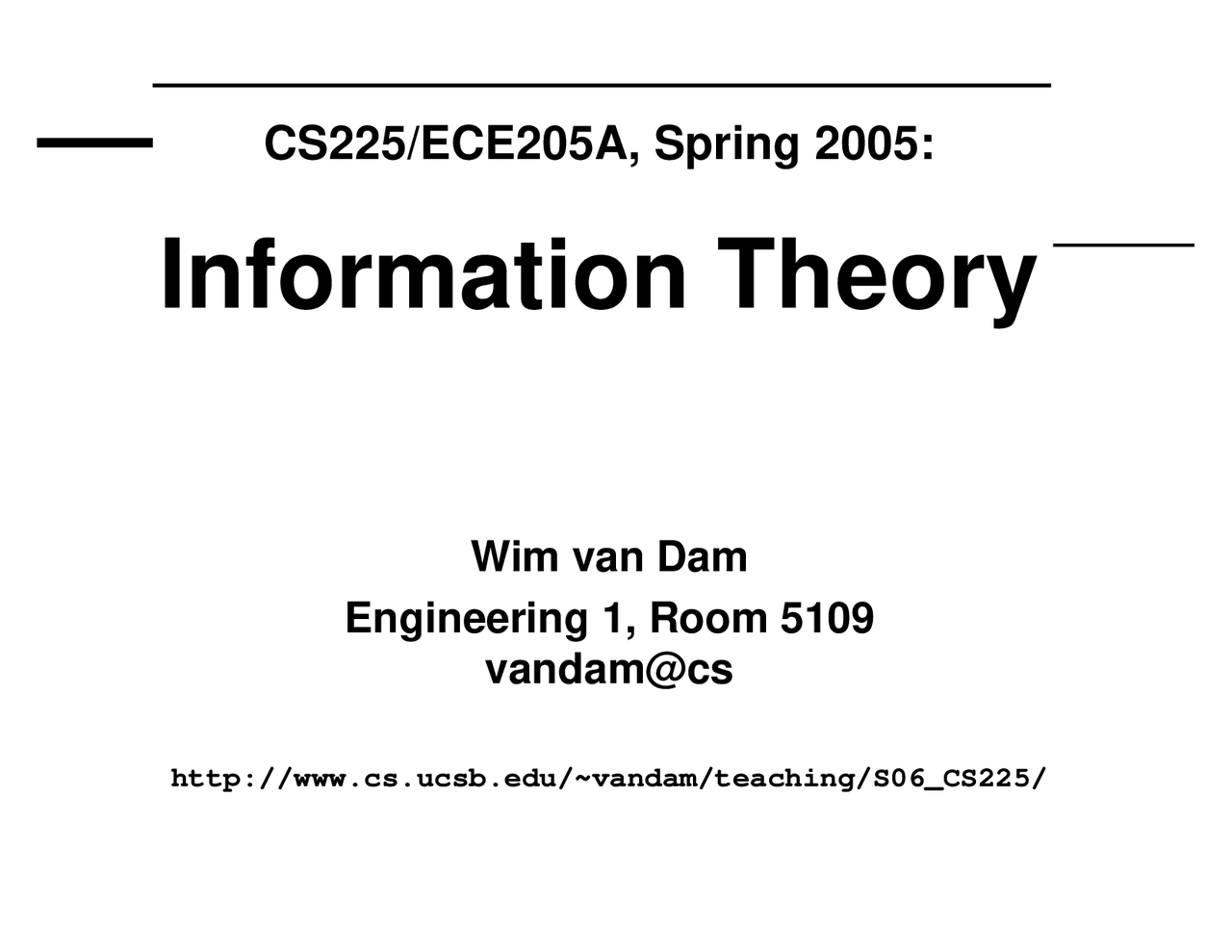 Information Theory Spring 2005 Ece 140 Docsity