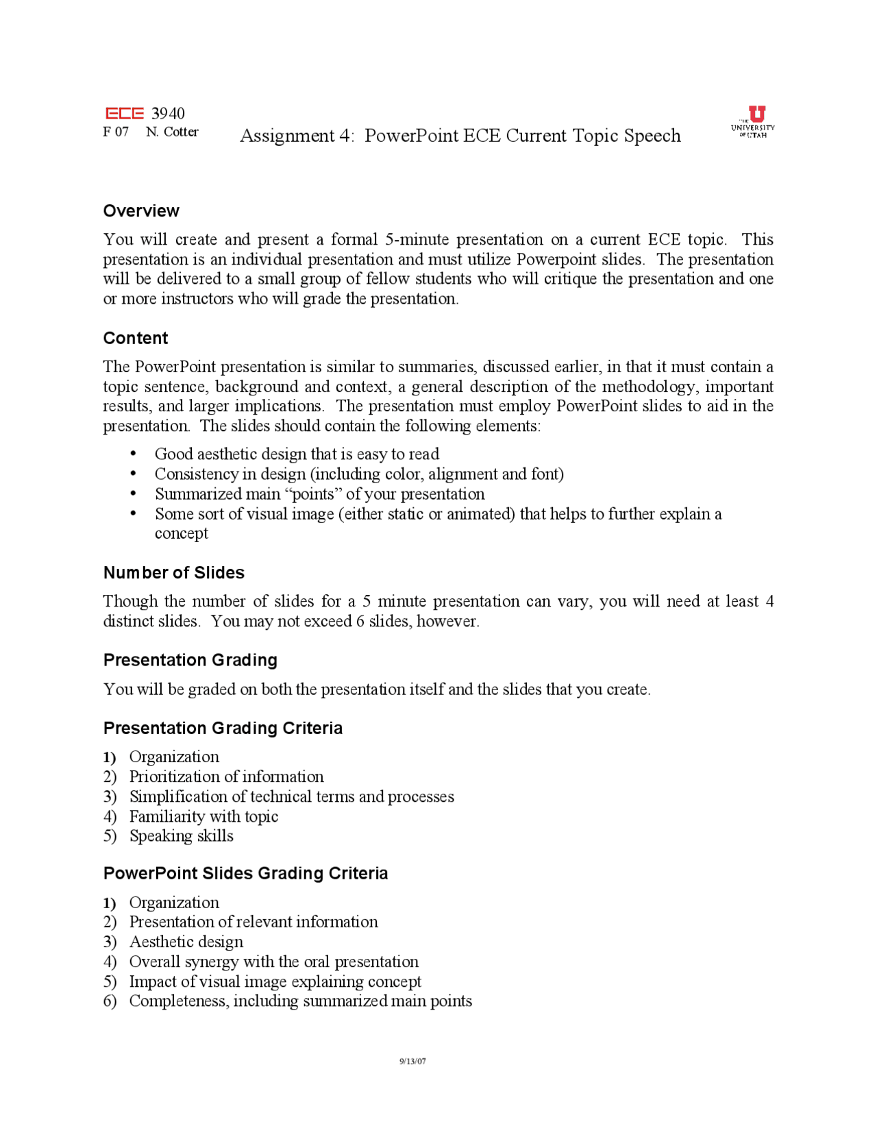 Technical Communications I Homework 4 Questions Ece 3940 Docsity
