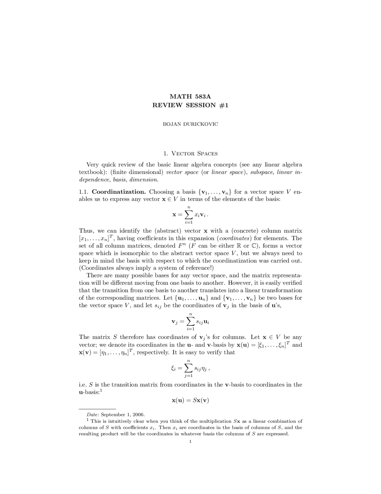 Vector Space Of Principle And Methods Of Applied Mathematics Notes