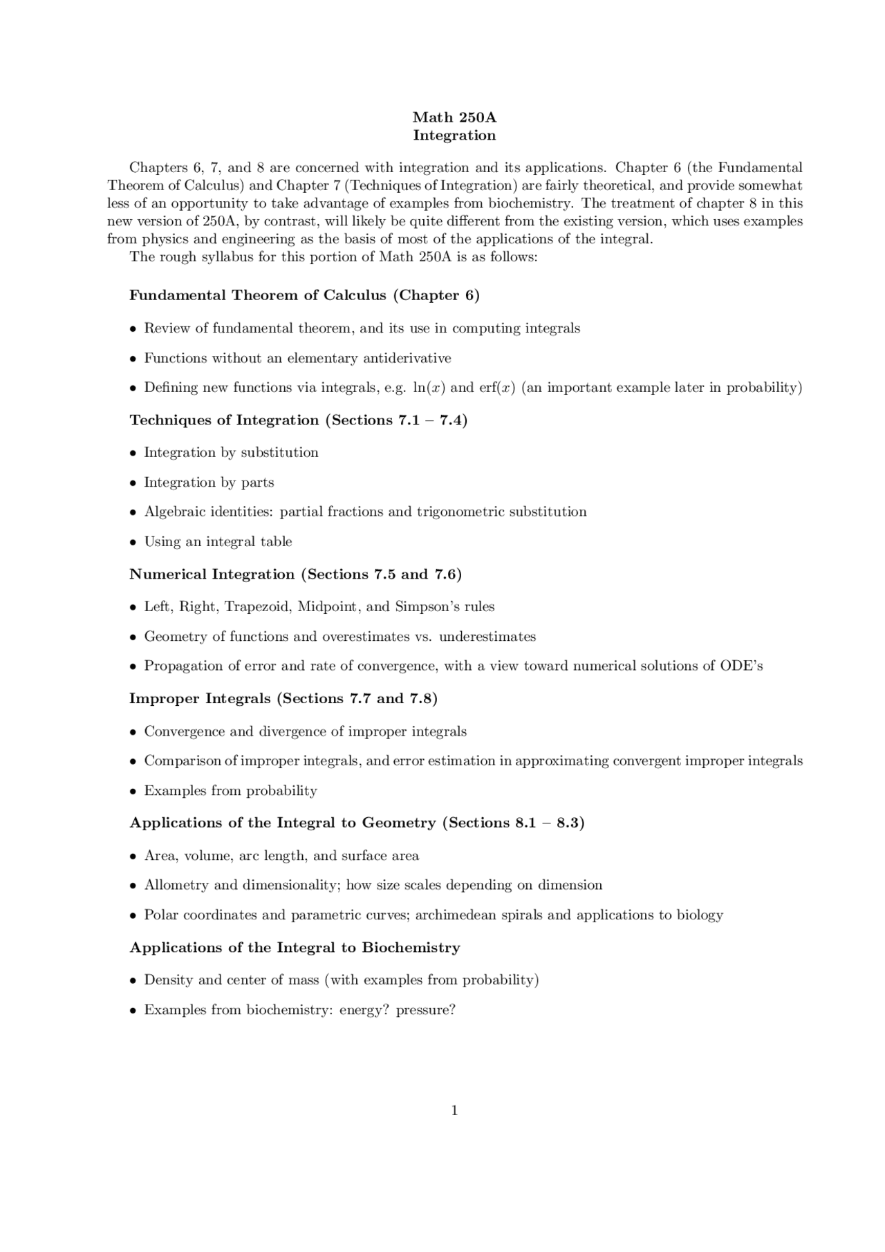 Integration Review Sheet Calculus And Differential Equations I Math