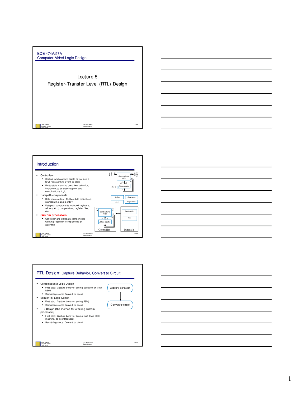 Introduction to the Register-Transfer Level Design | ECE 474A - Docsity