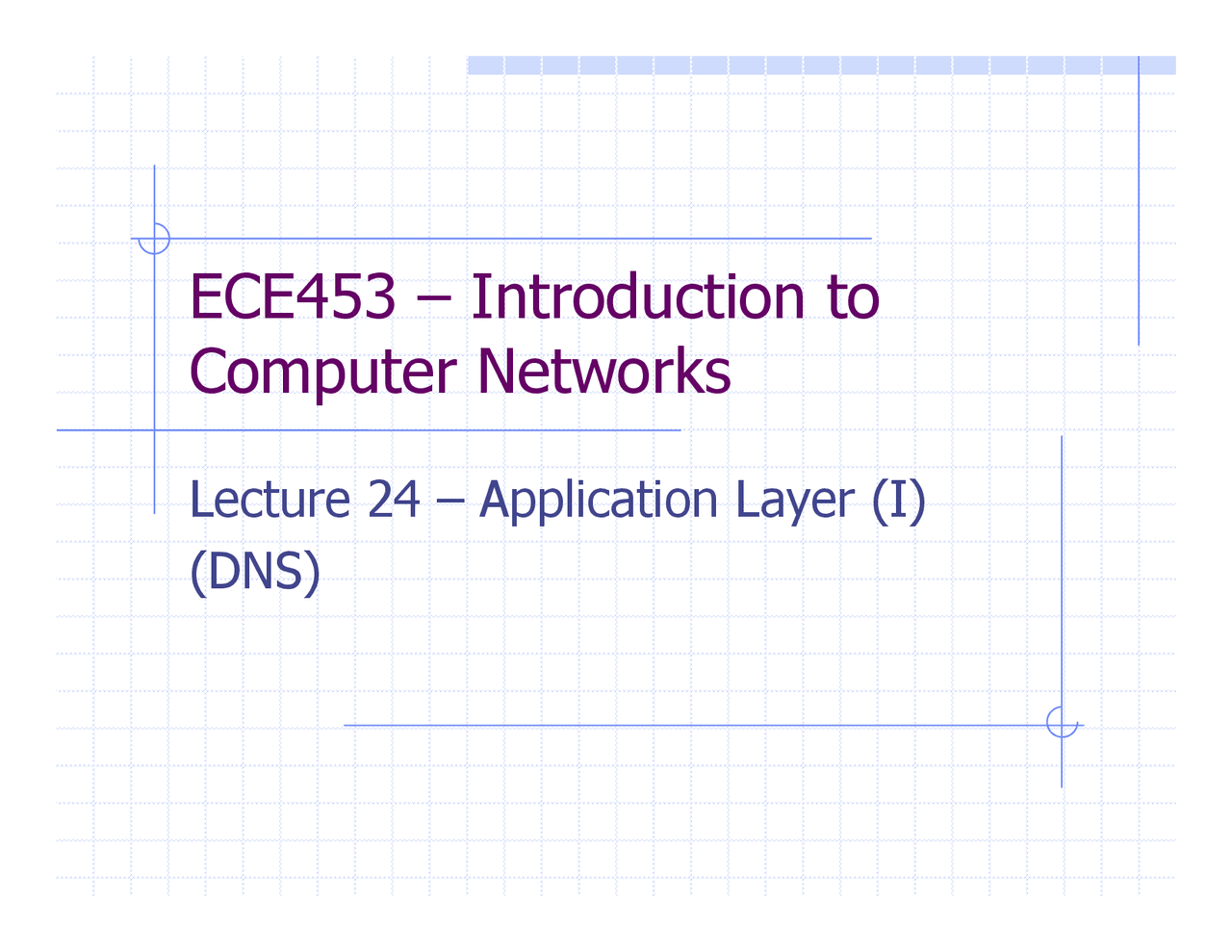 Applications Layer of DNS in the Computer Networks | ECE 453 - Docsity