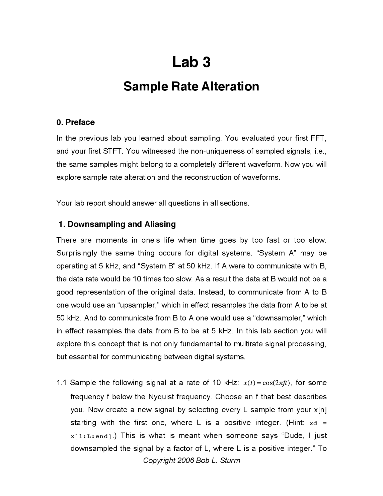 Exploring Sample Rate Alteration: Downsampling, Upsampling, and ...