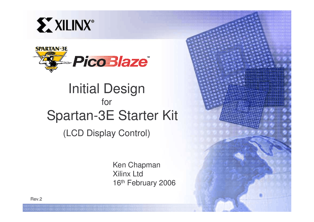 Initial Design for Spartan-3E Starter Kit LCD Display Control | CS 3710 - Docsity