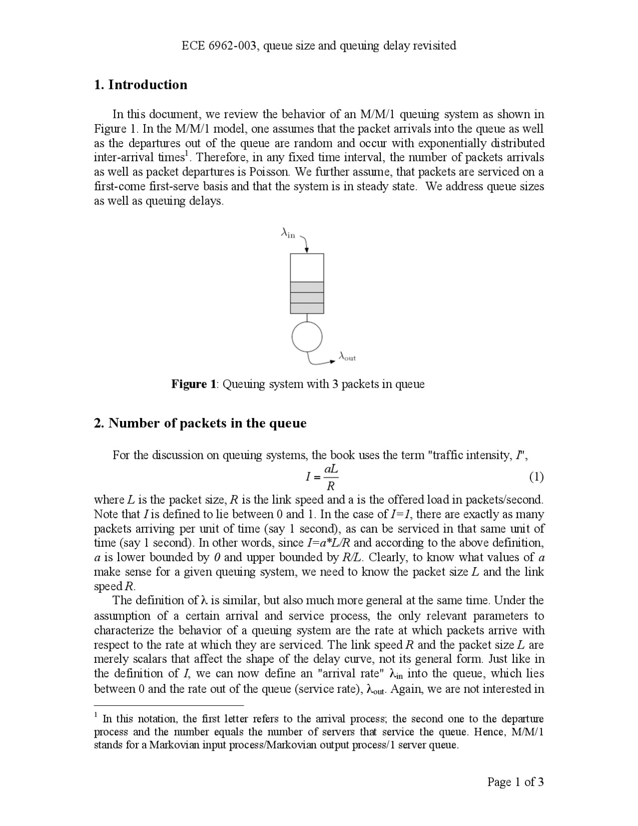 Queue Size And Delay Revisited Review Sheet Ece 6962 Docsity