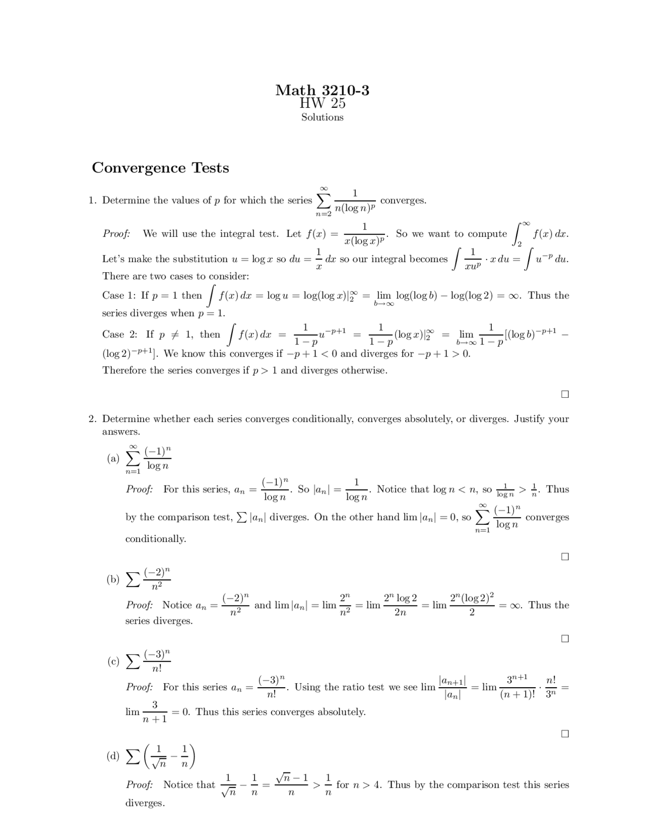 Foundations Of Analysis I Solved Homework 25 Math 3210 Docsity