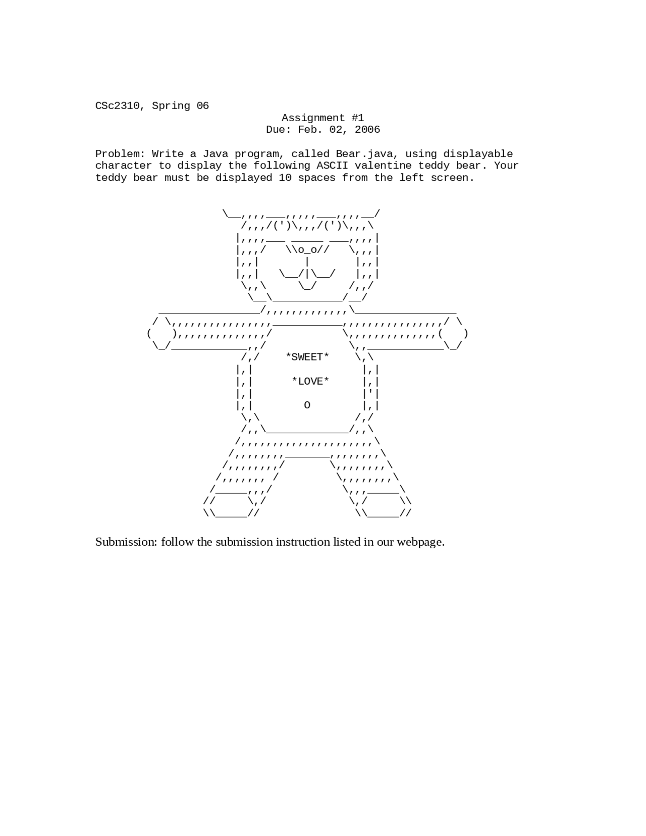 Assignment 1 Solved Principles Of Computer Programming Csc 2310 9178