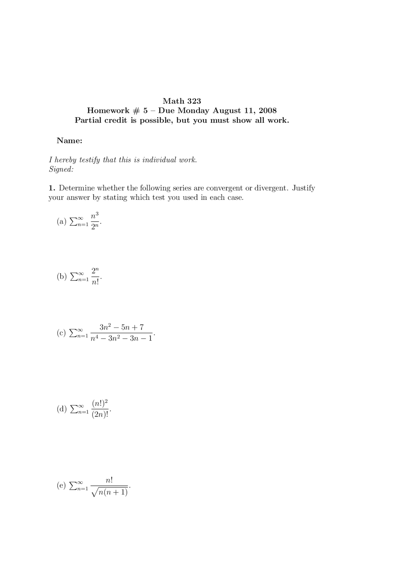 Formal Mathematical Reasoning And Writing Problem Set 5 Math 323