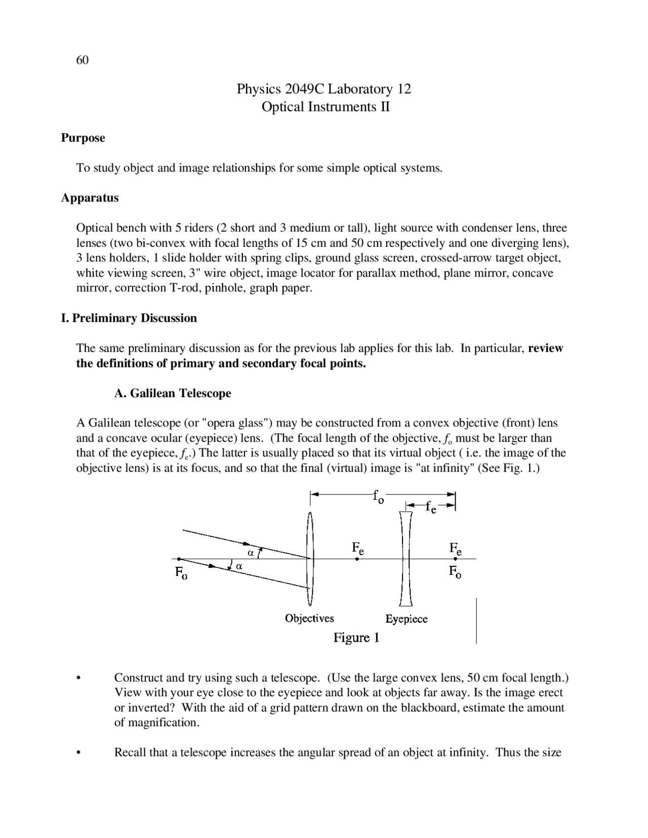 Optical Instruments II - Laboratory 12 | PHY 2049C - Docsity