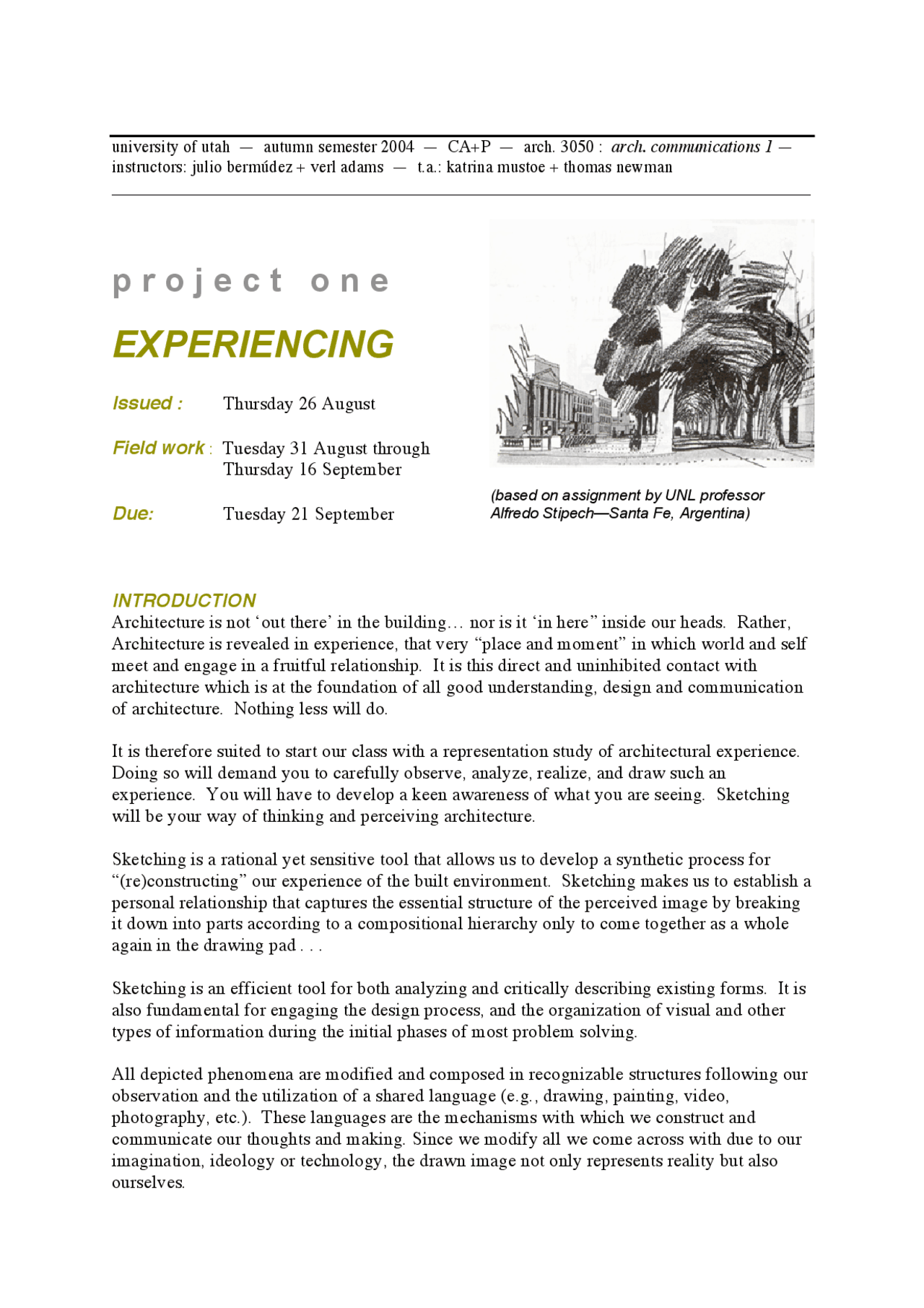 Project 1 On Experiencing Architectural Communication I Arch 3050
