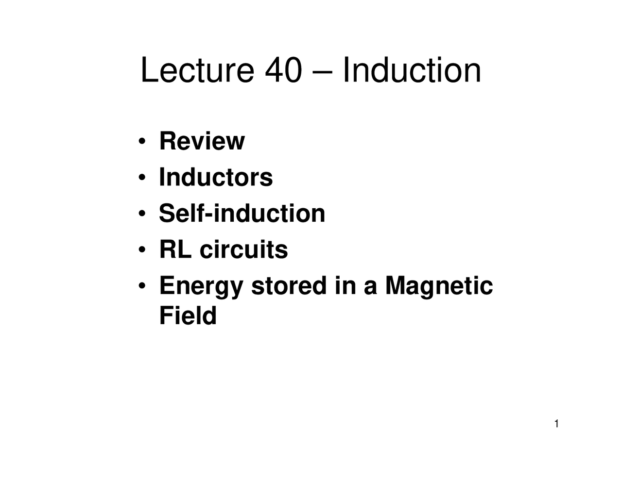 Lecture Slides On Induction University Physics Ii Phy 146 Docsity
