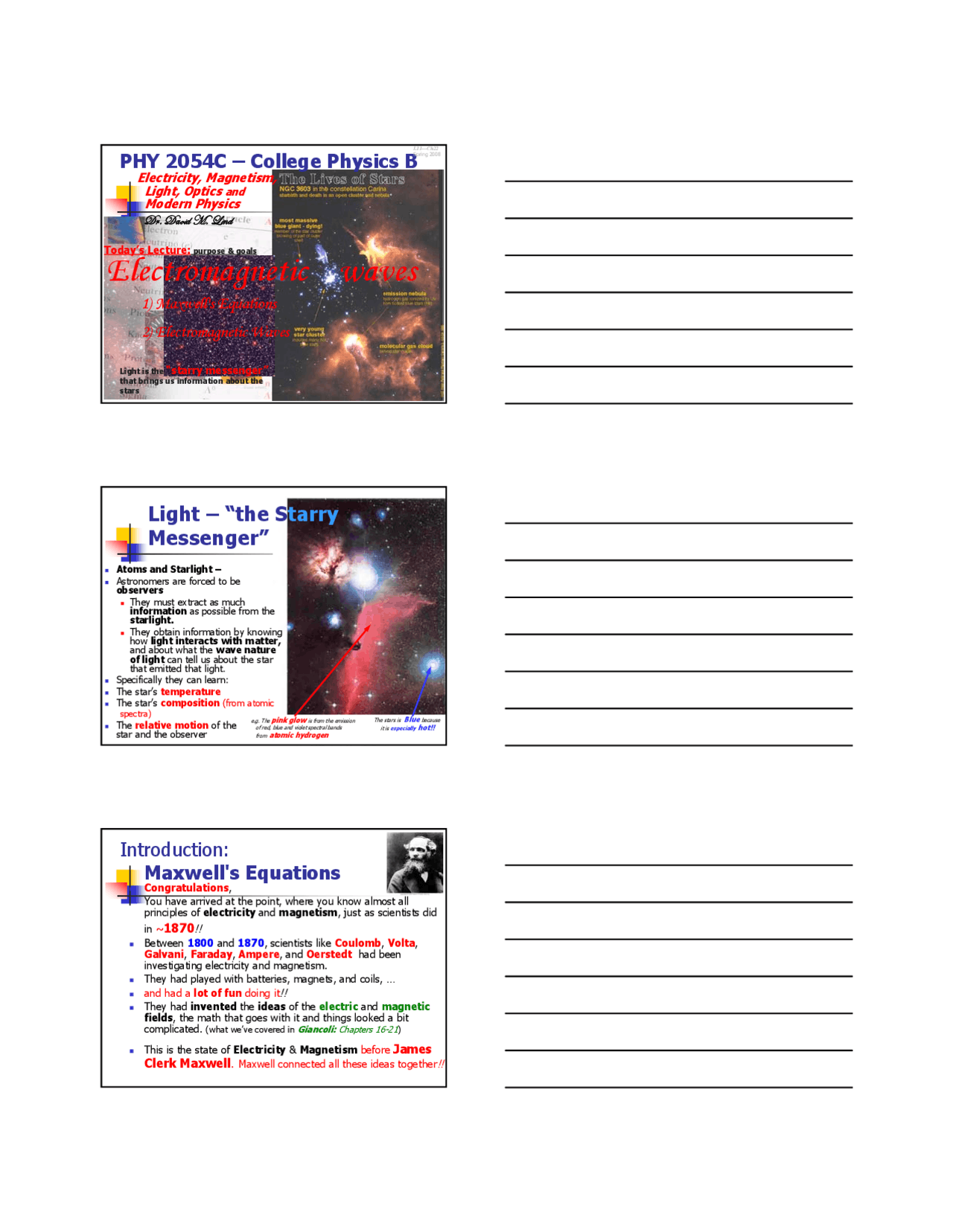 Notes On The Lives Of Stars College Physics Phy 2054c Docsity