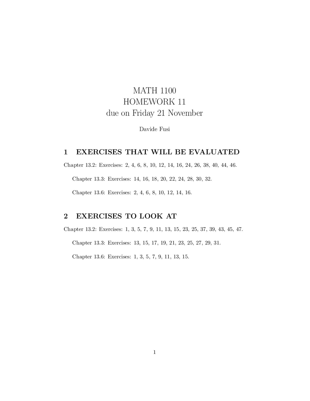Quantitative Analysis Problem Set 11 Practice Math 1100 Docsity