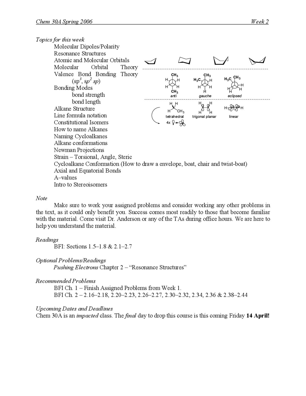 Atomic And Molecular Orbital Theory Lecture Notes Chem 30a Docsity
